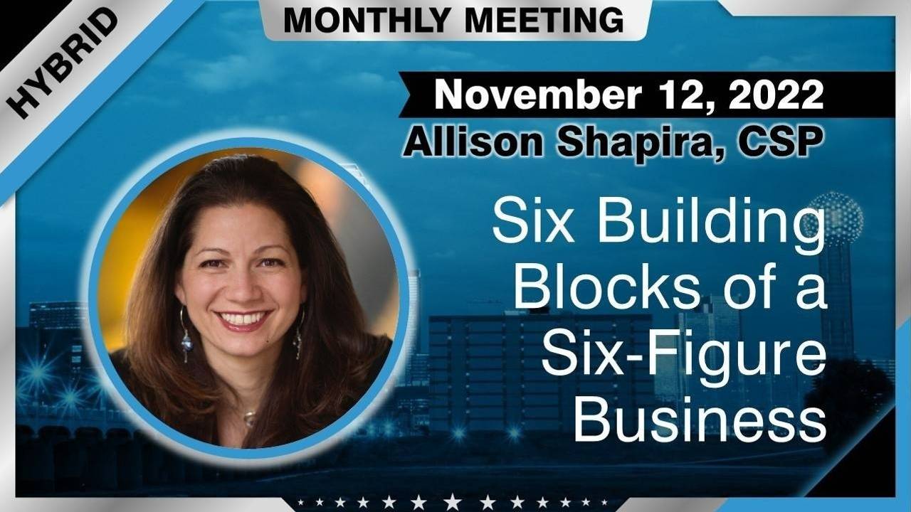 NSA-NT November 2022 Monthly Meeting with Allison Shapira, CSP