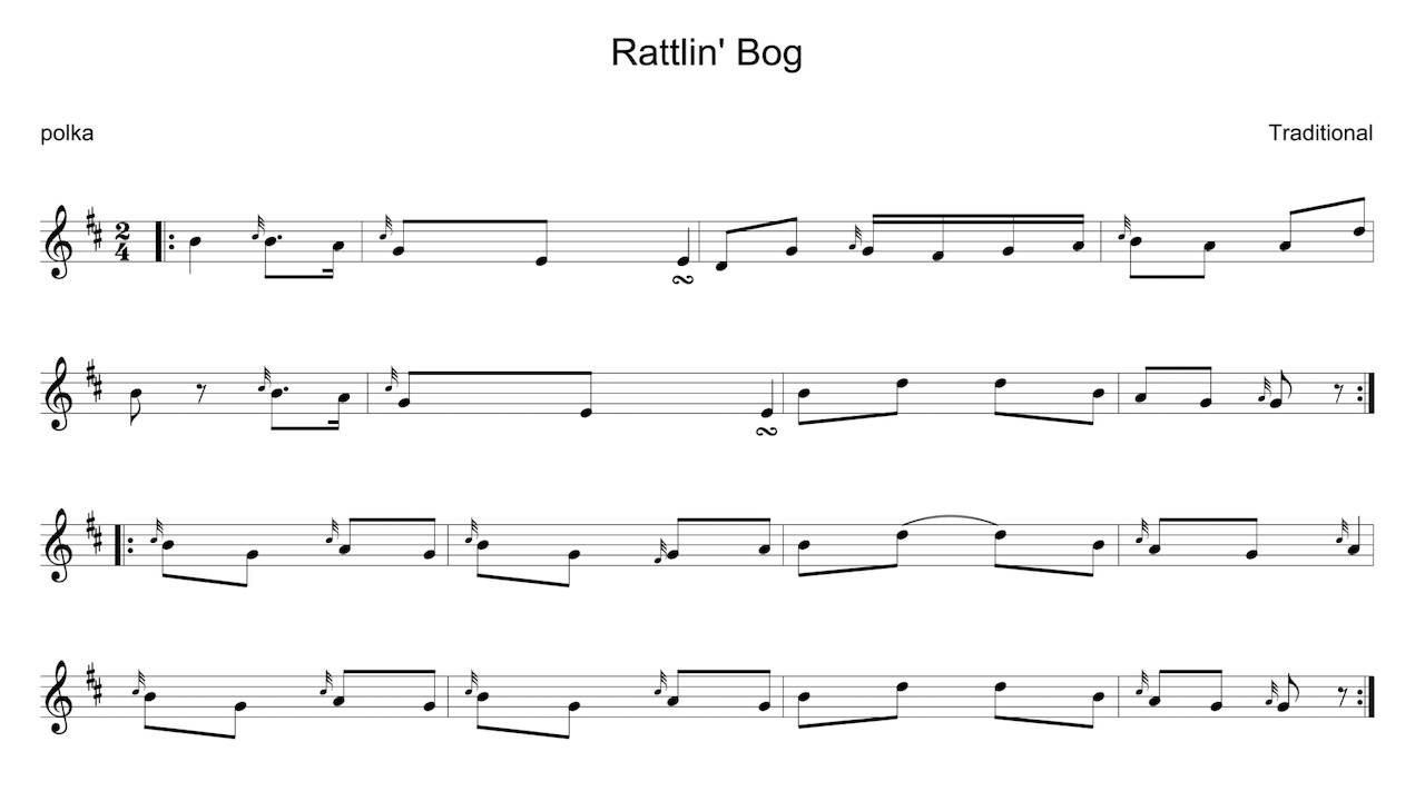 Rattlin Bog Tin Whistle Sheet Music Rattlin Bog Tin Whistle Sheet Music