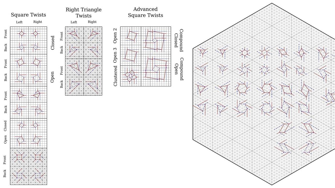 Origami Tessellation Crease Pattern Templates