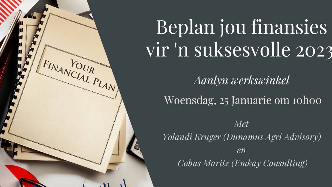 Beplan jou finansies vir 'n suksesvolle 2023 Mini Werkswinkel