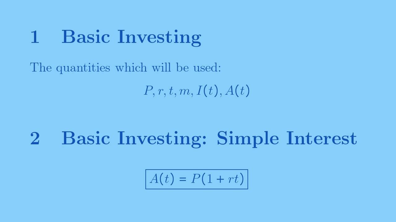 Investing: Simple Interest