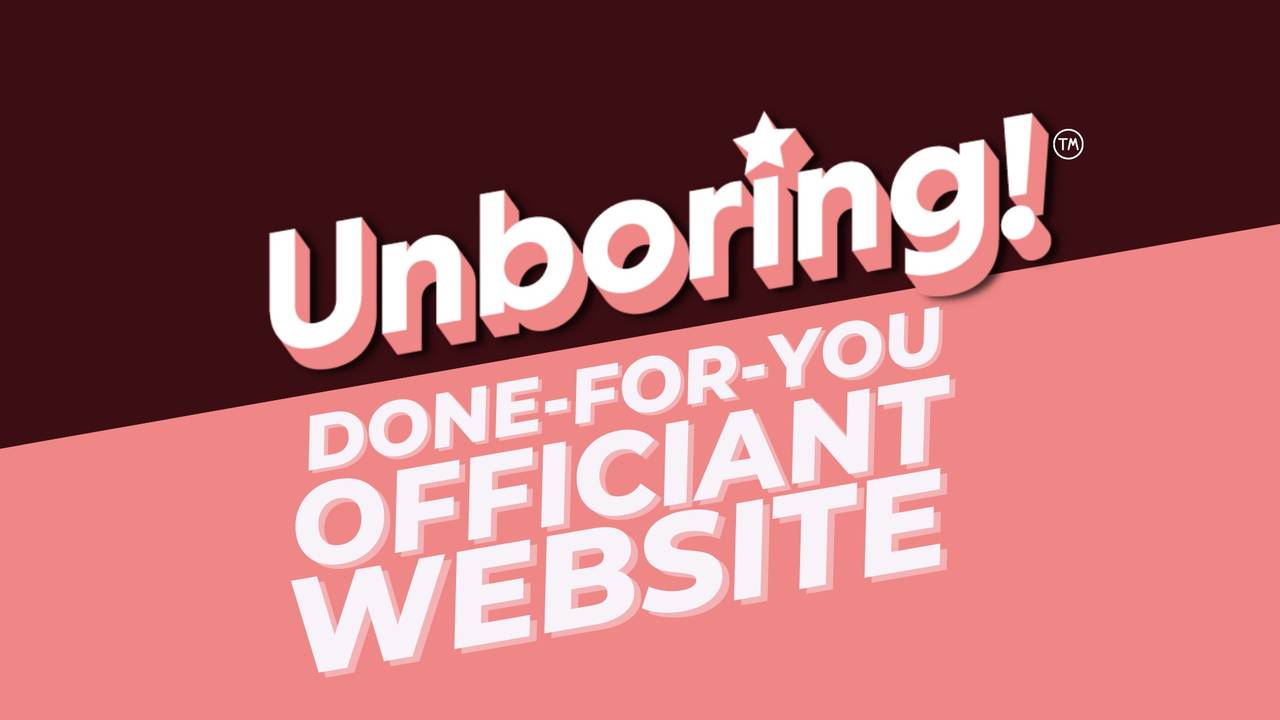 Unboring DFY Wedding Officiant Website