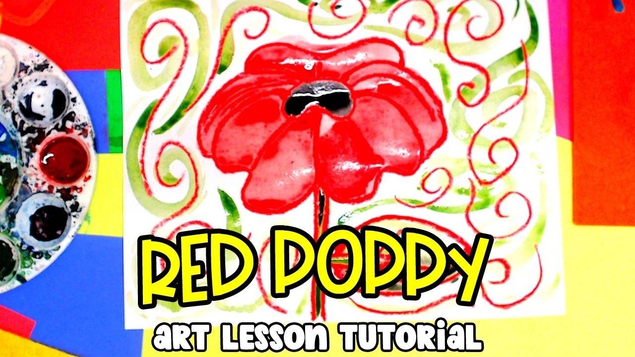 FREE Remembrance Day, Veterans Day Poppy Art for Kids
