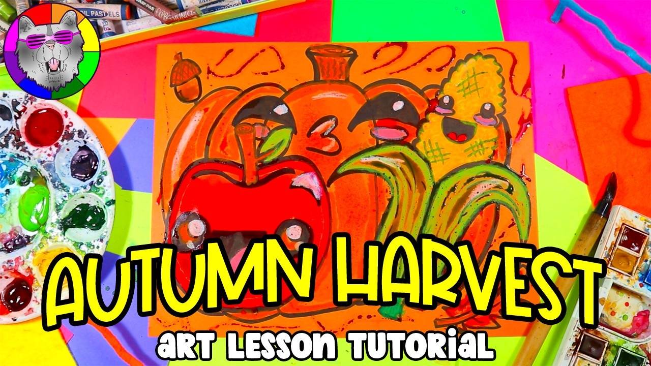 FREE Autumn Harvest Thanksgiving Art Lesson for Kids at Home