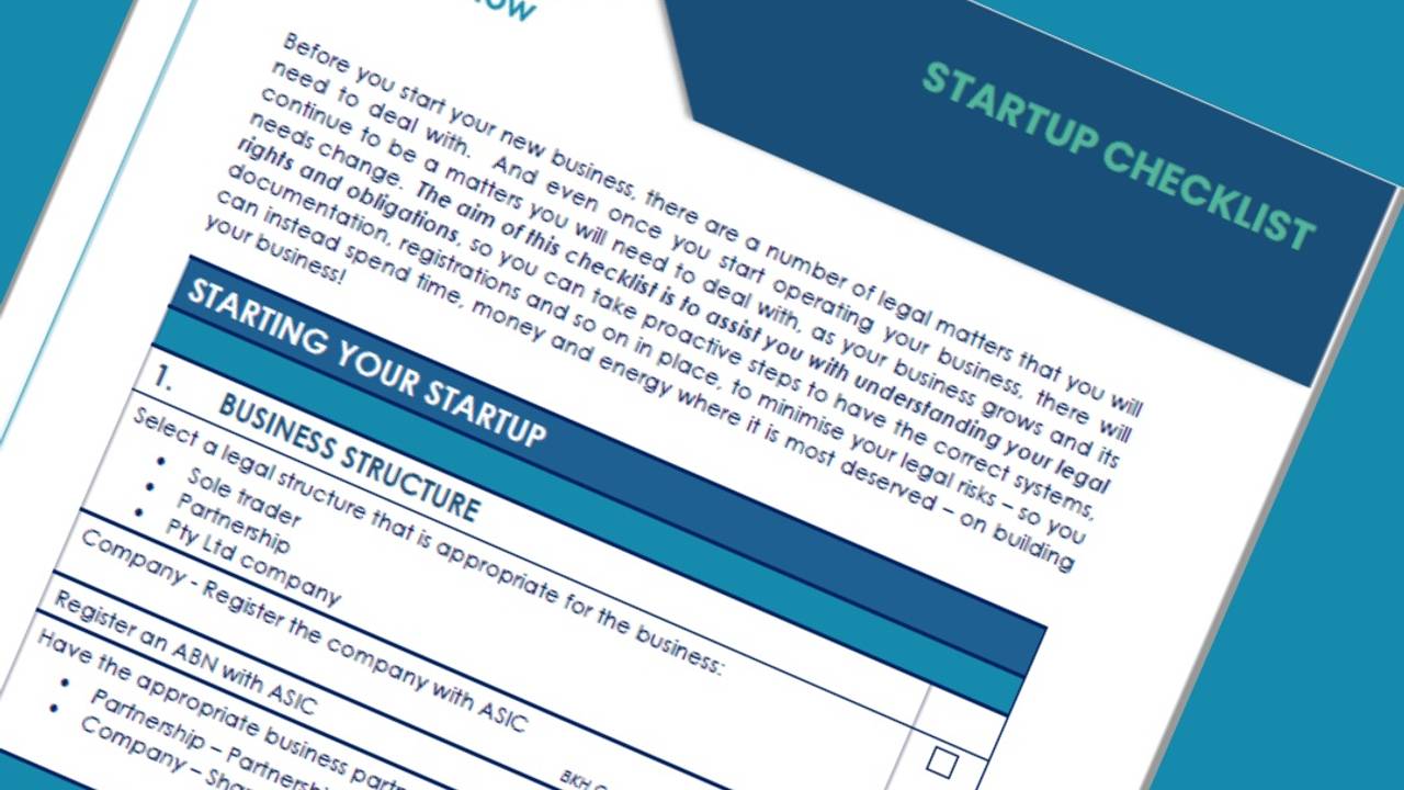 Thank you for downloading our Startup checklist