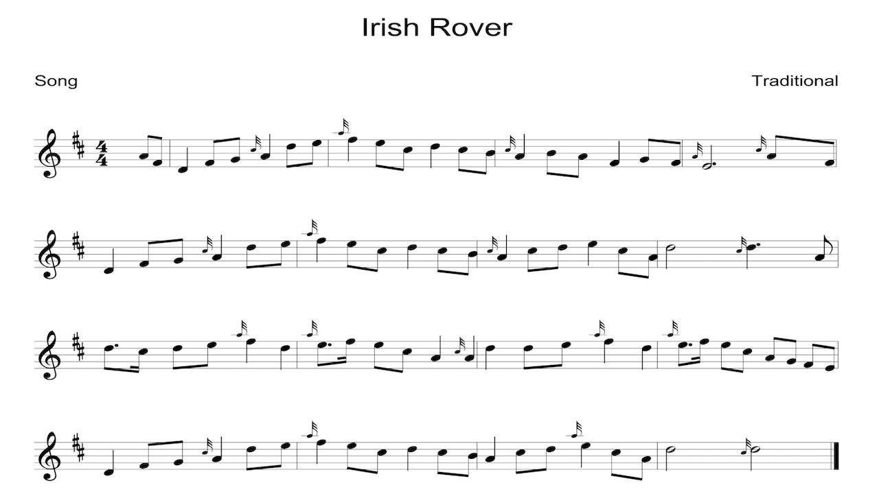 Irish Rover Uilleann Pipe Sheet Music