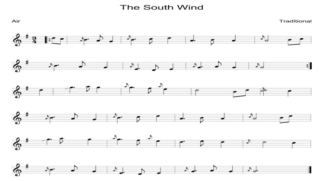 South Wind Uilleann Pipe Sheet Music