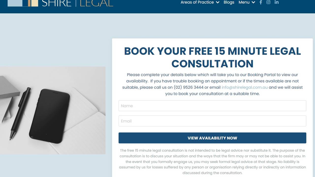 FREE 15 MINUTE LEGAL CONSULTATION