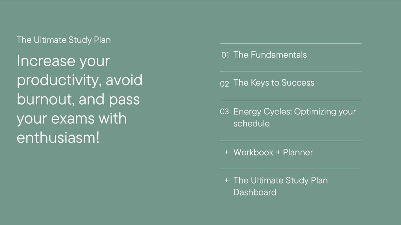 The Ultimate Study Plan