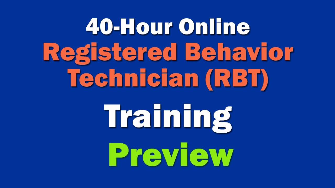 Online Registered Behavior Technician (RBT) Training