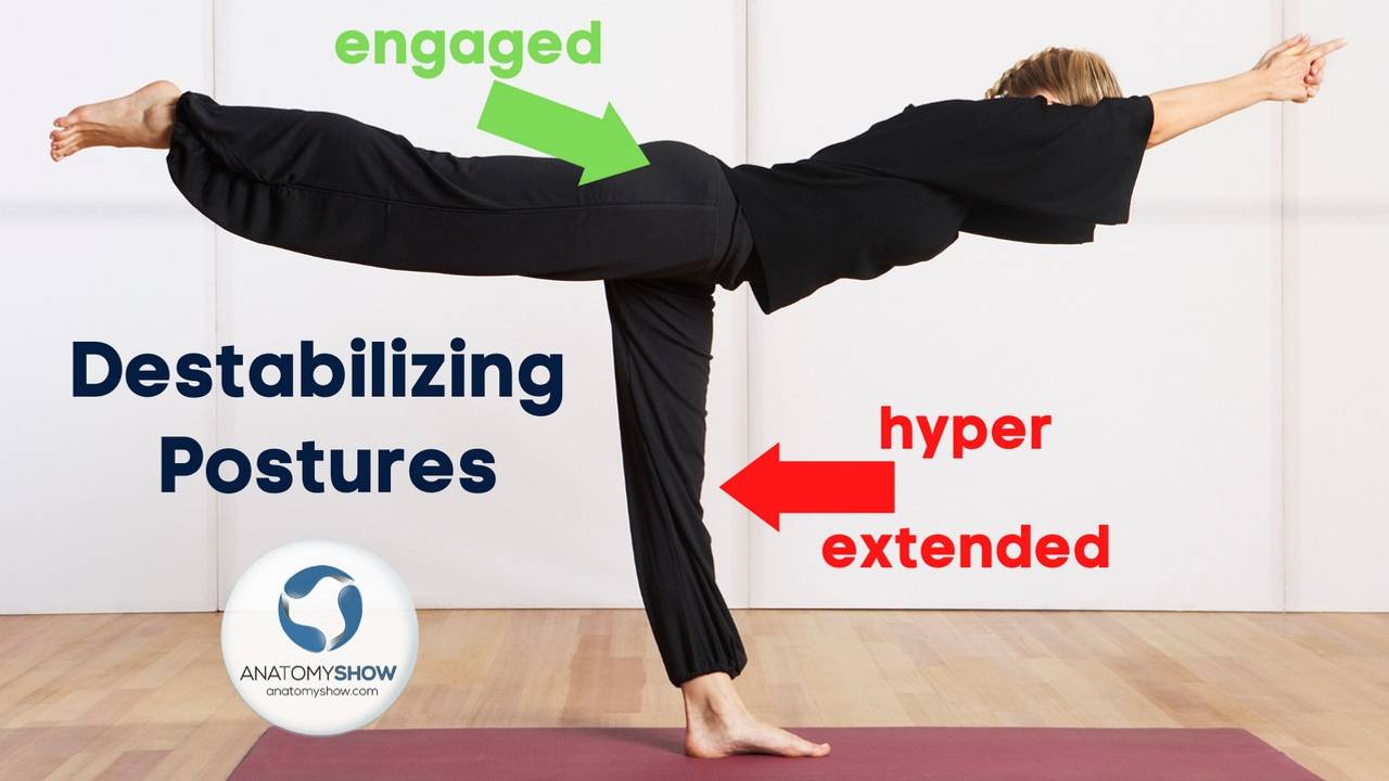 Destabilizing postures from hyperextended knees