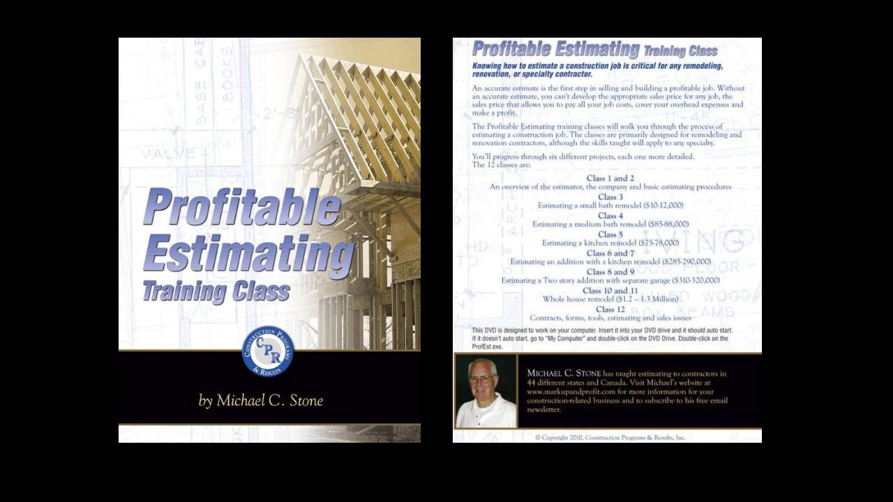 Recommended Training Program | Profitable Estimating Training Class