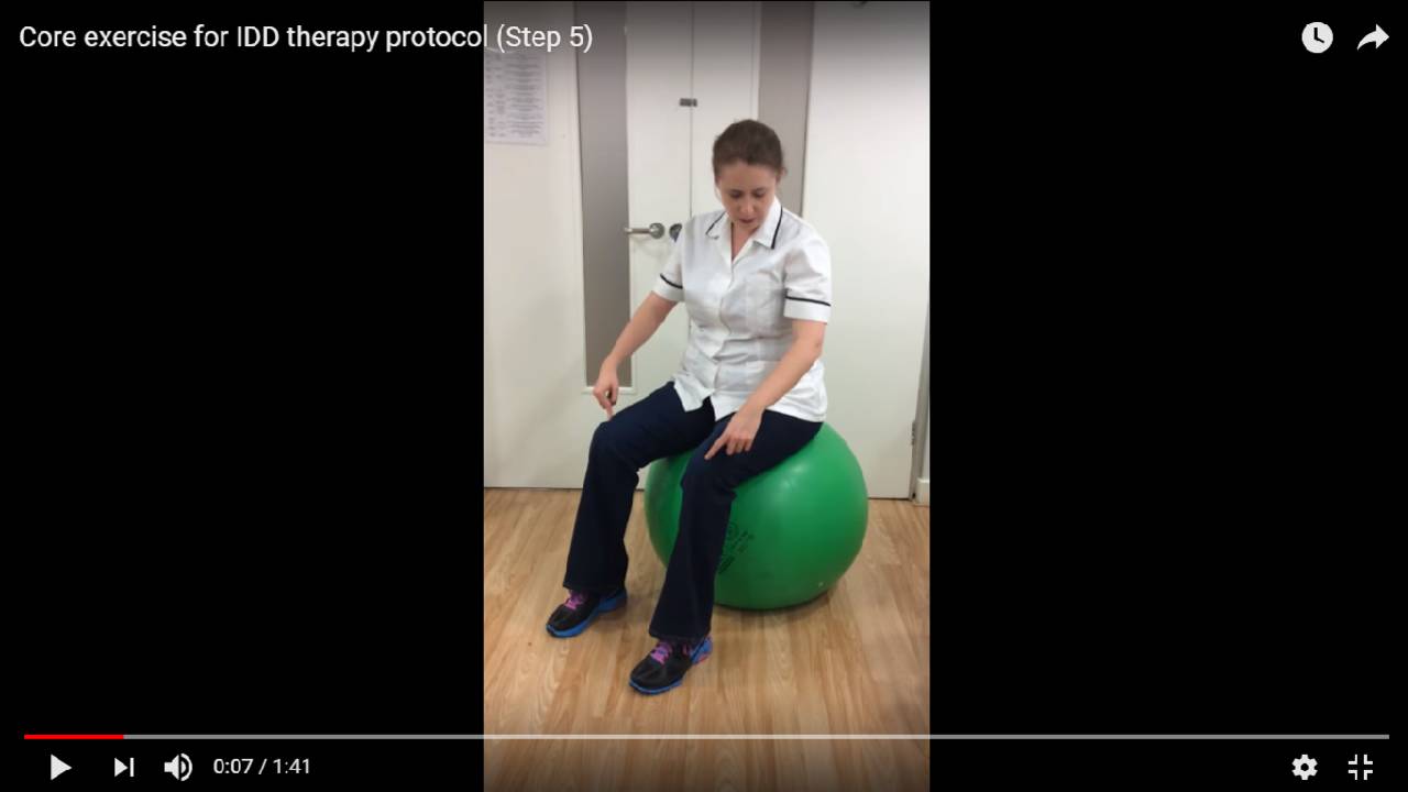 Core exercise for IDD therapy protocol (Step 5)