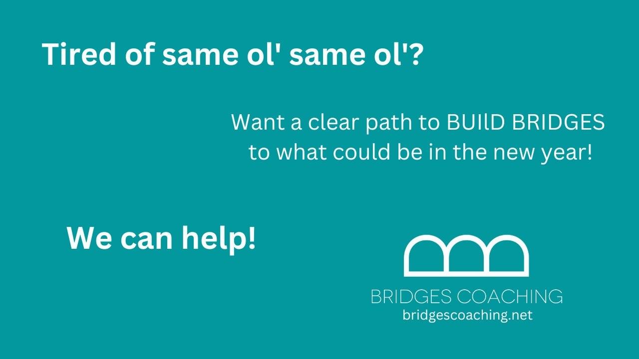 Bridges Coaching can help you build Bridges to what could be!