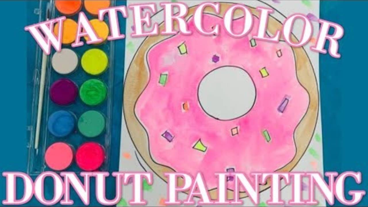 DIY Watercolor Donut Painting | Full Tutorial | P'zazz Art Studio