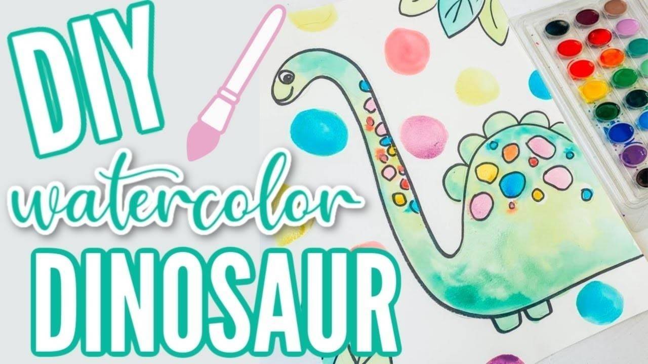 DIY Watercolor Dino Painting | Full Tutorial | P'zazz Art Studio