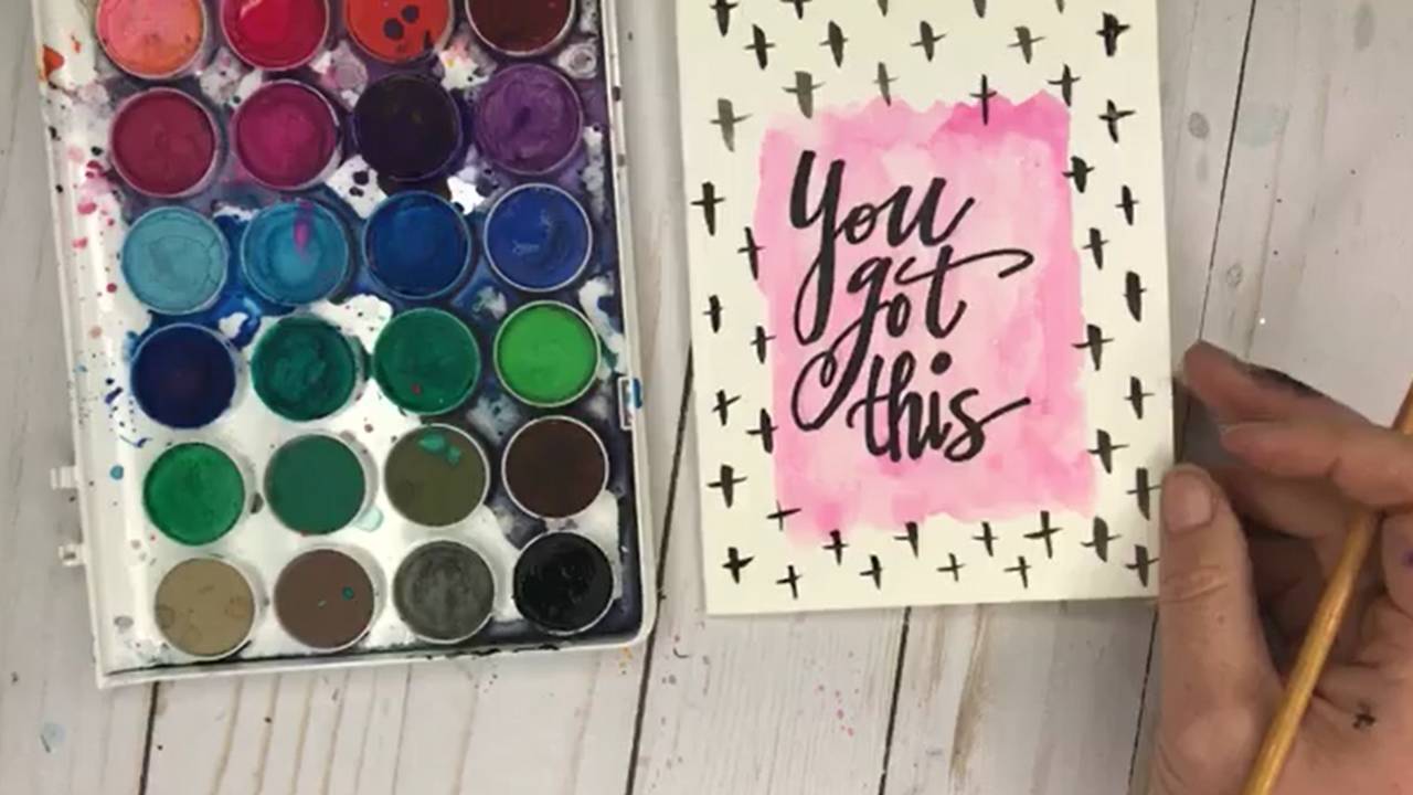 Easy watercolor encouragement card!