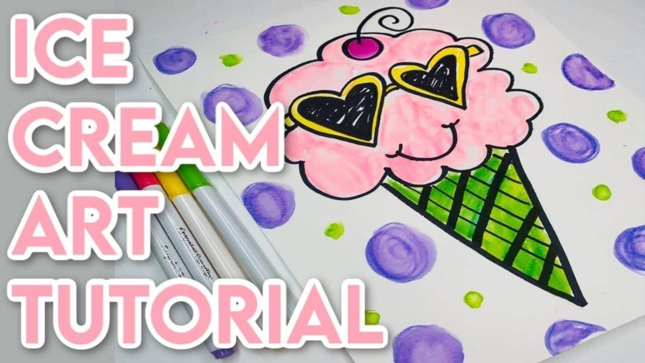 DIY Watercolor Ice Cream Cone | Full Tutorial | P'zazz Art Studio