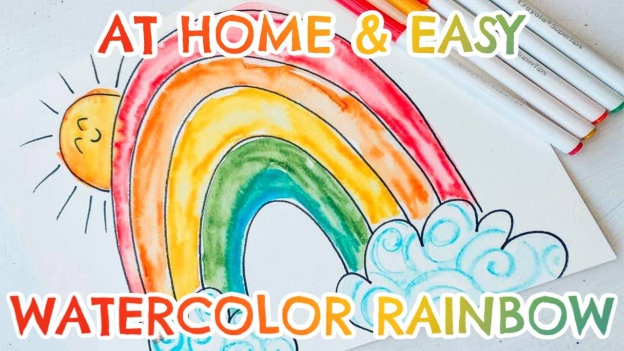 DIY Watercolor Rainbow Painting | Full Tutorial | P'zazz Art Studio