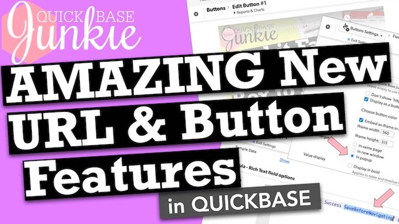 Add a popup, iframe, or 'save before' to URLs & buttons in Quickbase