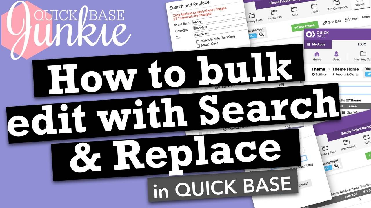 How to bulk edit with Search and Replace in Quickbase