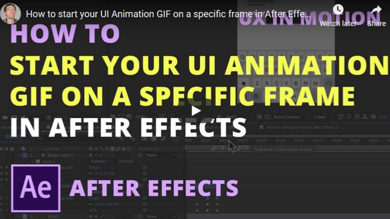 How to start your Animation GIF on a specific frame in After Effects