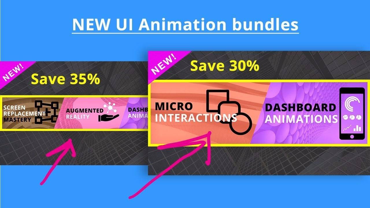 2 UI animation course bundles for After Effects | UX in Motion