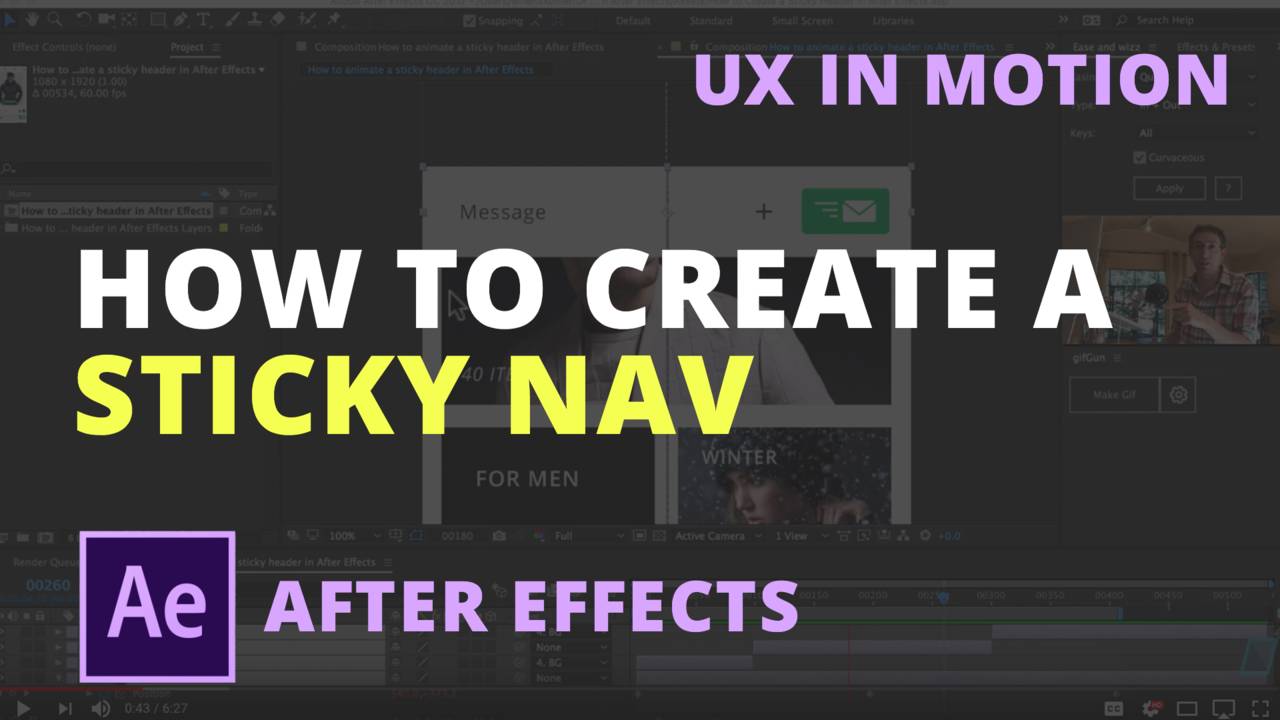 How to animate a sticky nav in After Effects