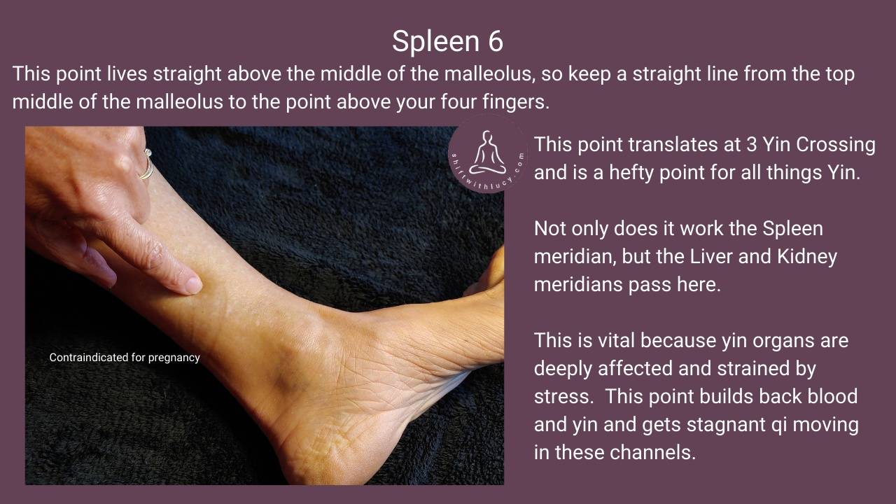 Cultivating Tenderness and Spleen 6 Acupressure Point