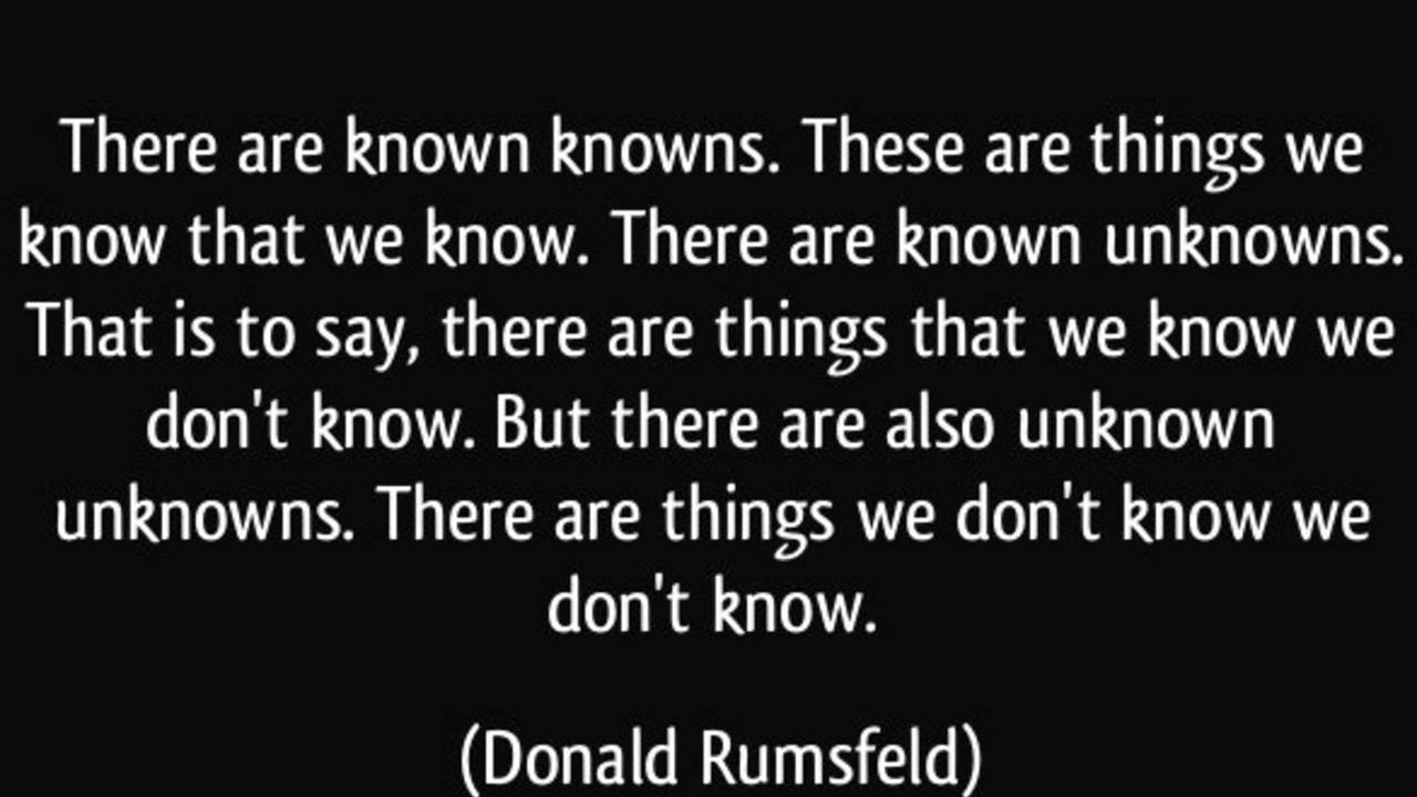 "Known Unknowns" - Are they considered enough in diving...?