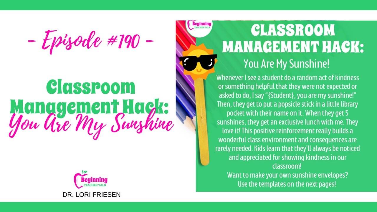 Classroom Management Hack: You Are My Sunshine