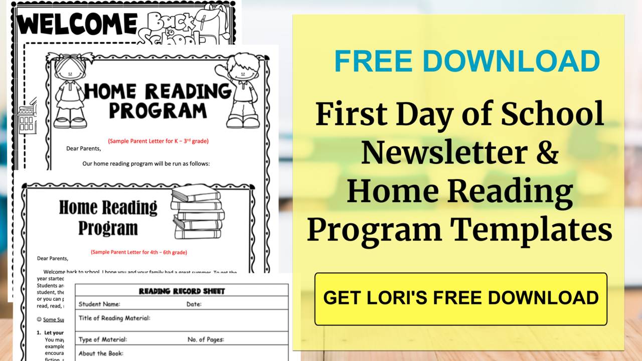 First Day of School Newsletter & Home Reading Program Templates