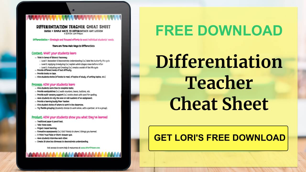 Differentiation for Any Subject in 2019 Teacher Cheat Sheet