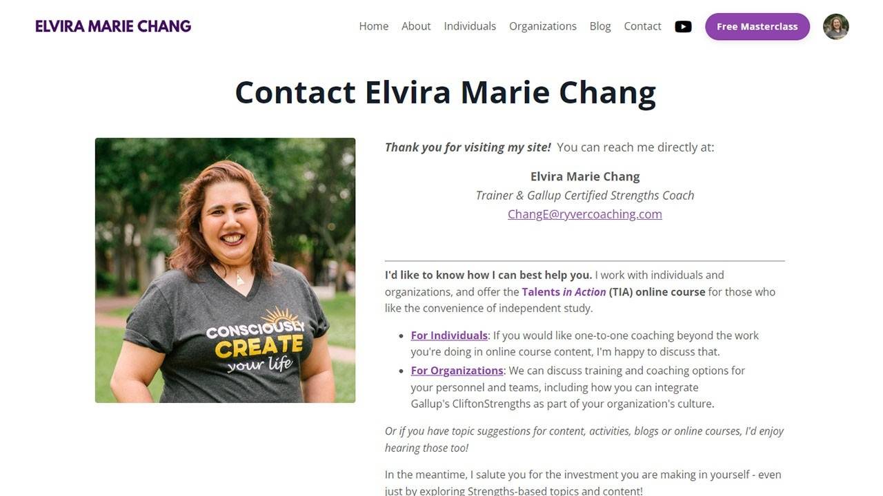Contact Elvira Marie Chang