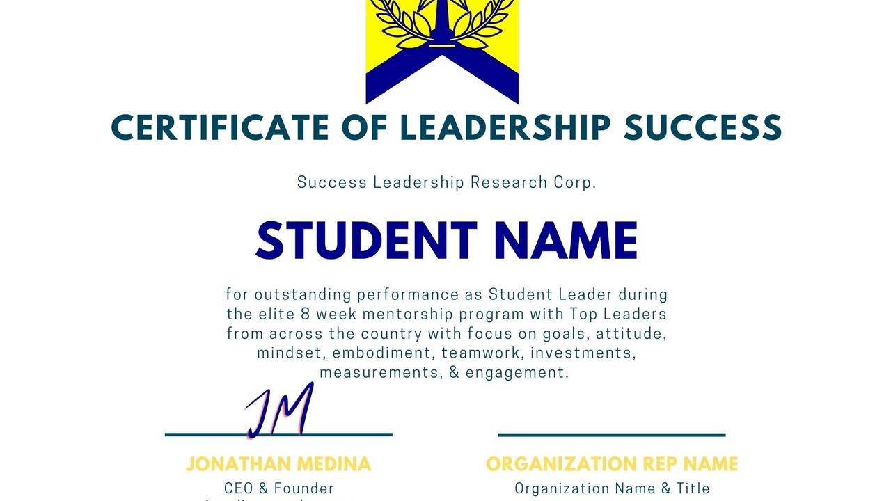 Certified Student Leader Congrats