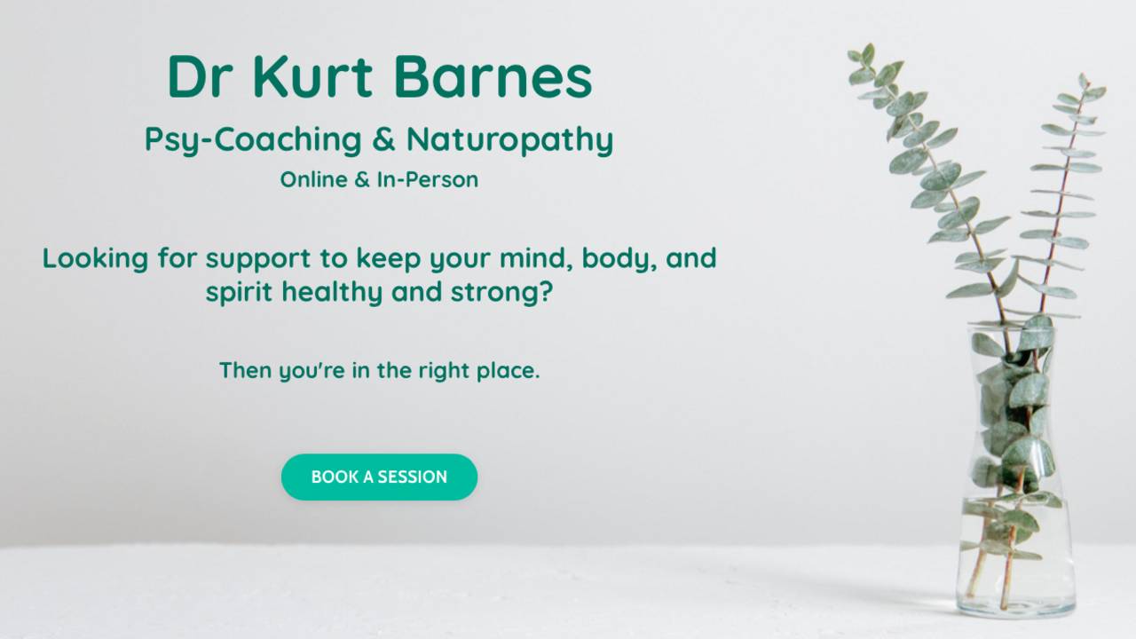 Book a psycho-social or naturopathic session with Dr. Kurt Barnes