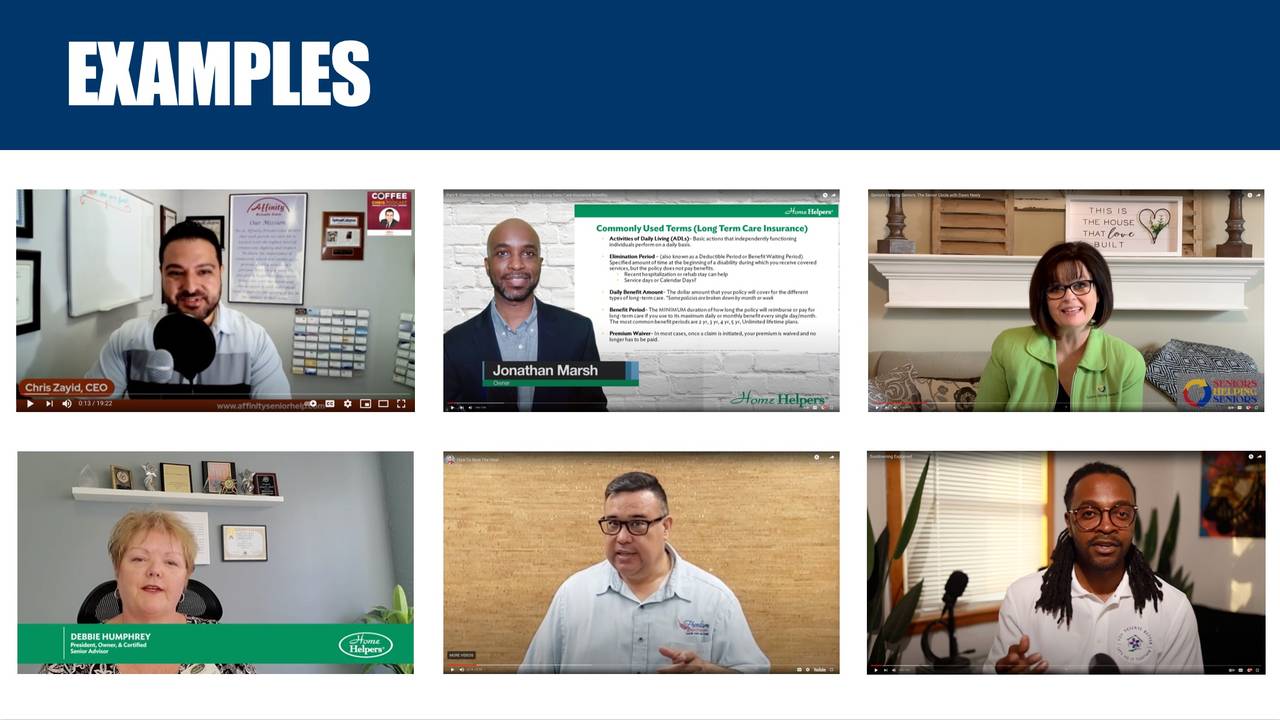 Home Care Video Content Examples