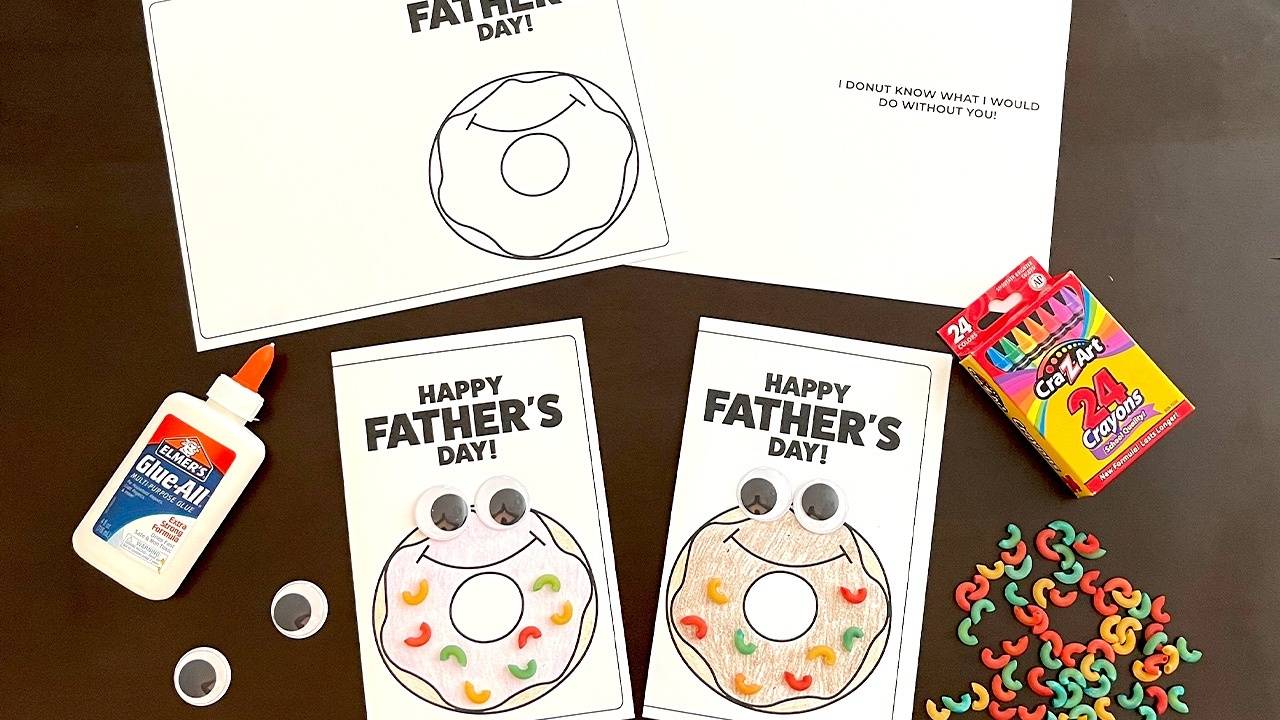 [FREE DOWNLOAD] Father's Day Donut Card Craft