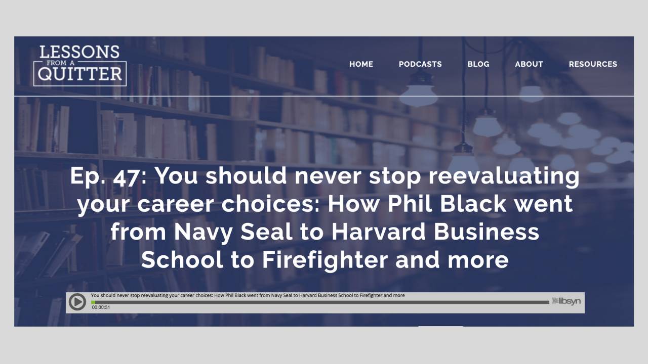 Lessons from a Quitter Podcast Interviews Phil Black about his journey