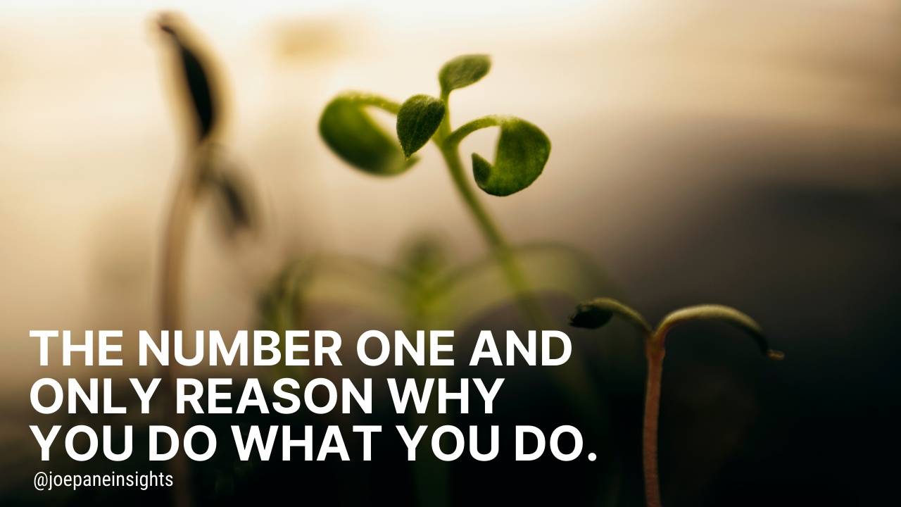 The Number One and ONLY Reason Why You Do What You Do