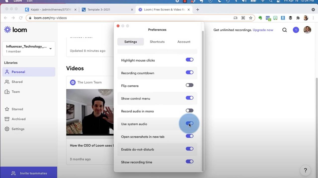 My Personal Settings for using LOOM