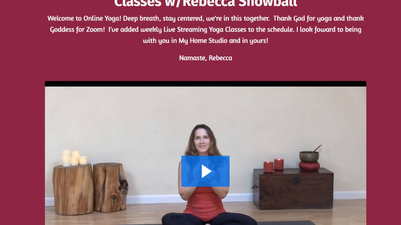 Live Streaming Yoga with Rebecca Snowball