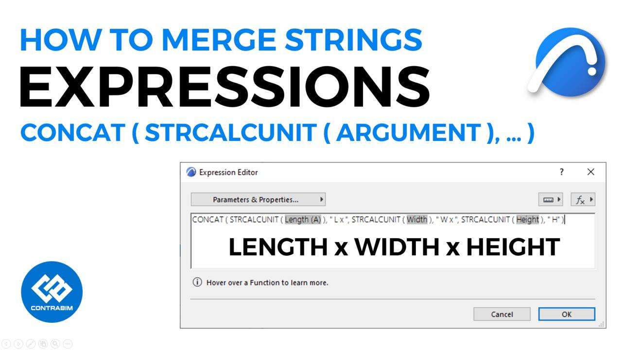 Expression Based Properties in Archicad - Convert and Merge Strings