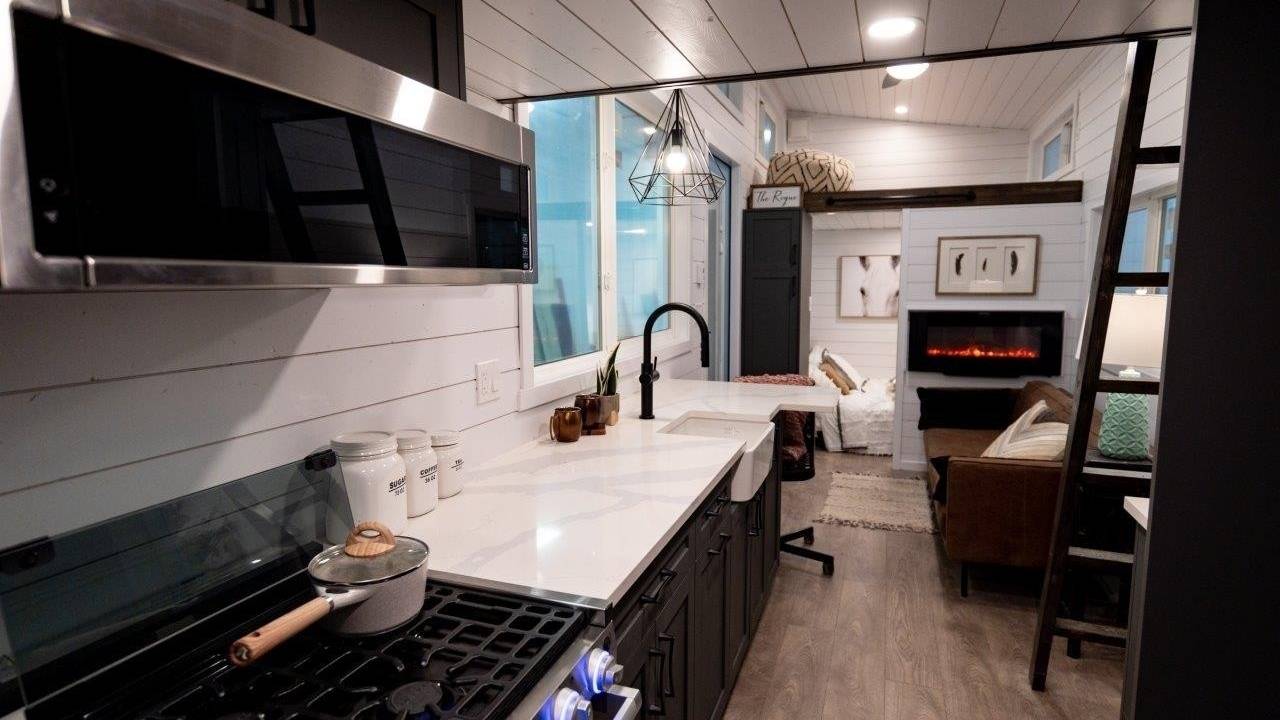 The Margo 2 Tiny Home has 3 sleeping areas and a main floor bedroom.