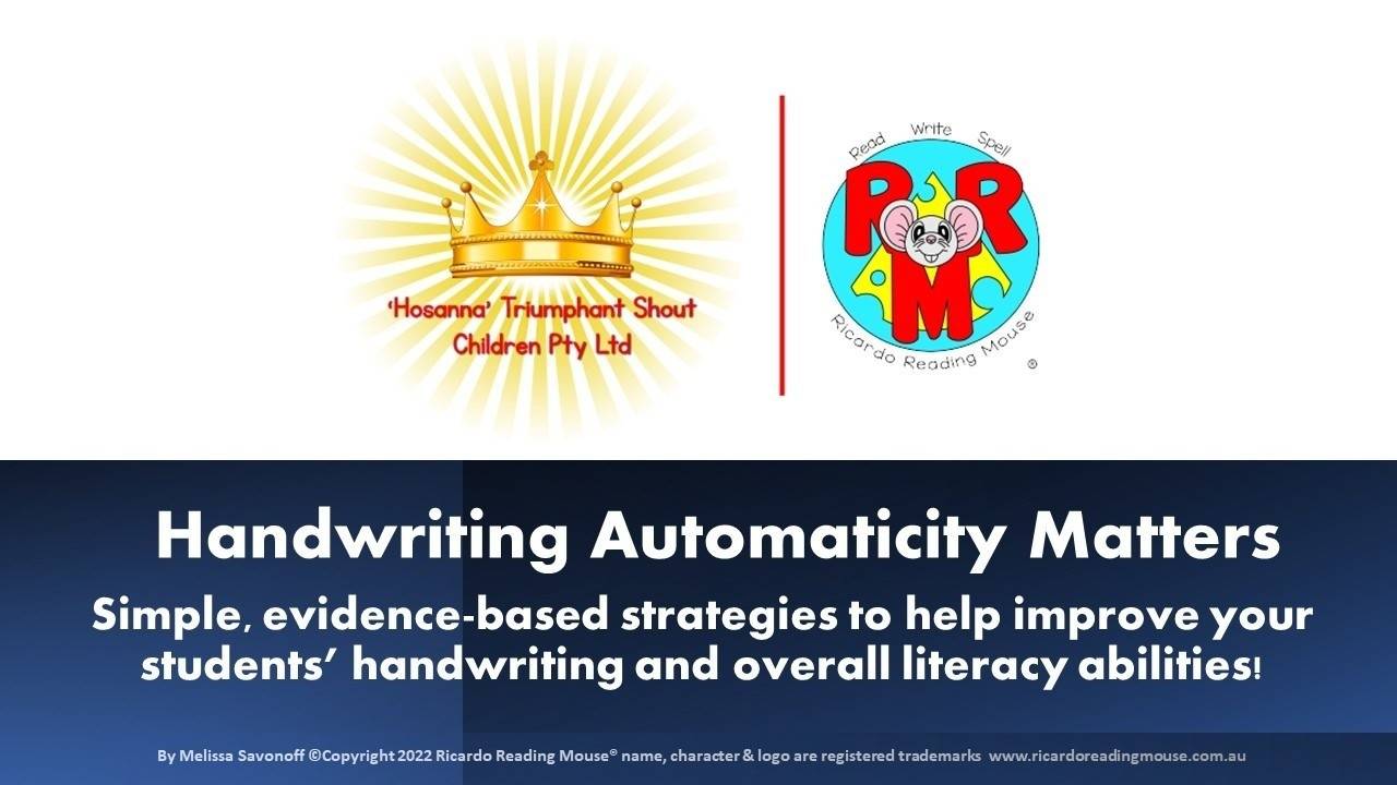 Handwriting Automaticity Matters: online course for busy educators!