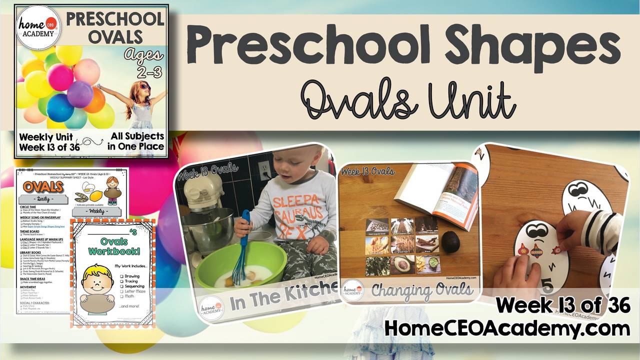Preschool Shapes: Ovals Theme by Home CEO Academy