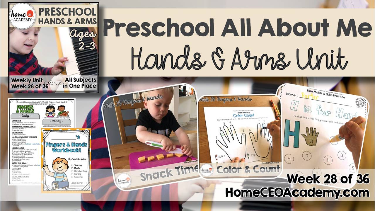 Preschool All About Me: Hands & Arms Theme by Home CEO Academy