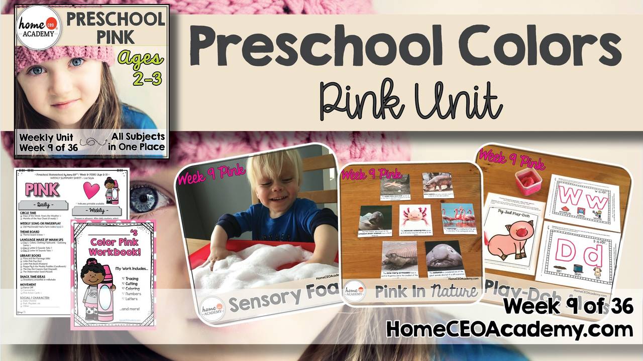 Preschool Colors: Pink Theme by Home CEO Academy