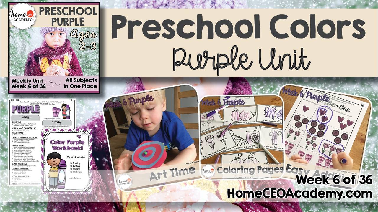 Preschool Colors: Purple Theme by Home CEO Academy