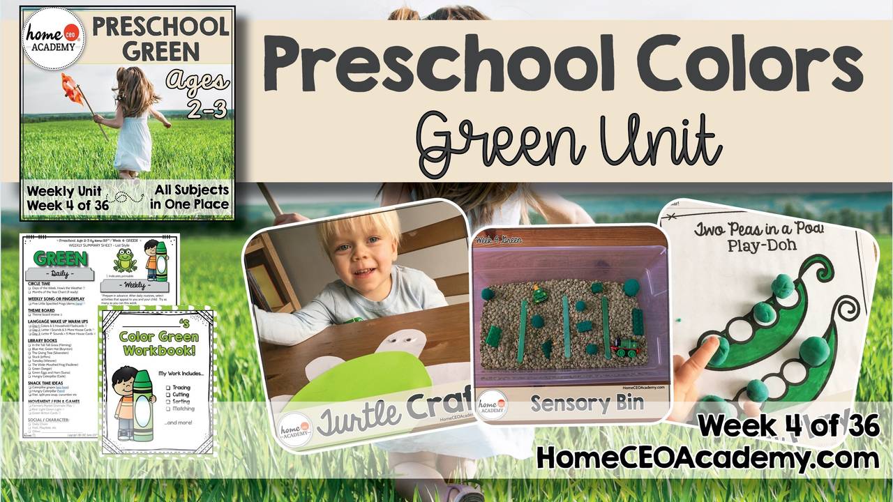 Preschool Colors: Green Theme by Home CEO Academy